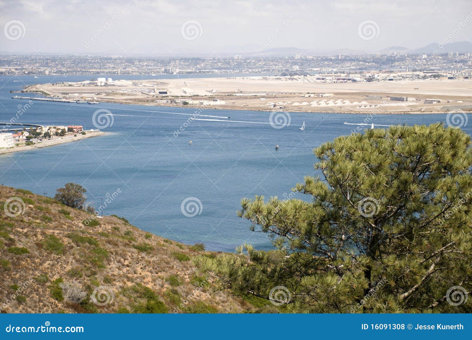 View of San Diego from Point Loma Stock Photo - Image of green, boats ...