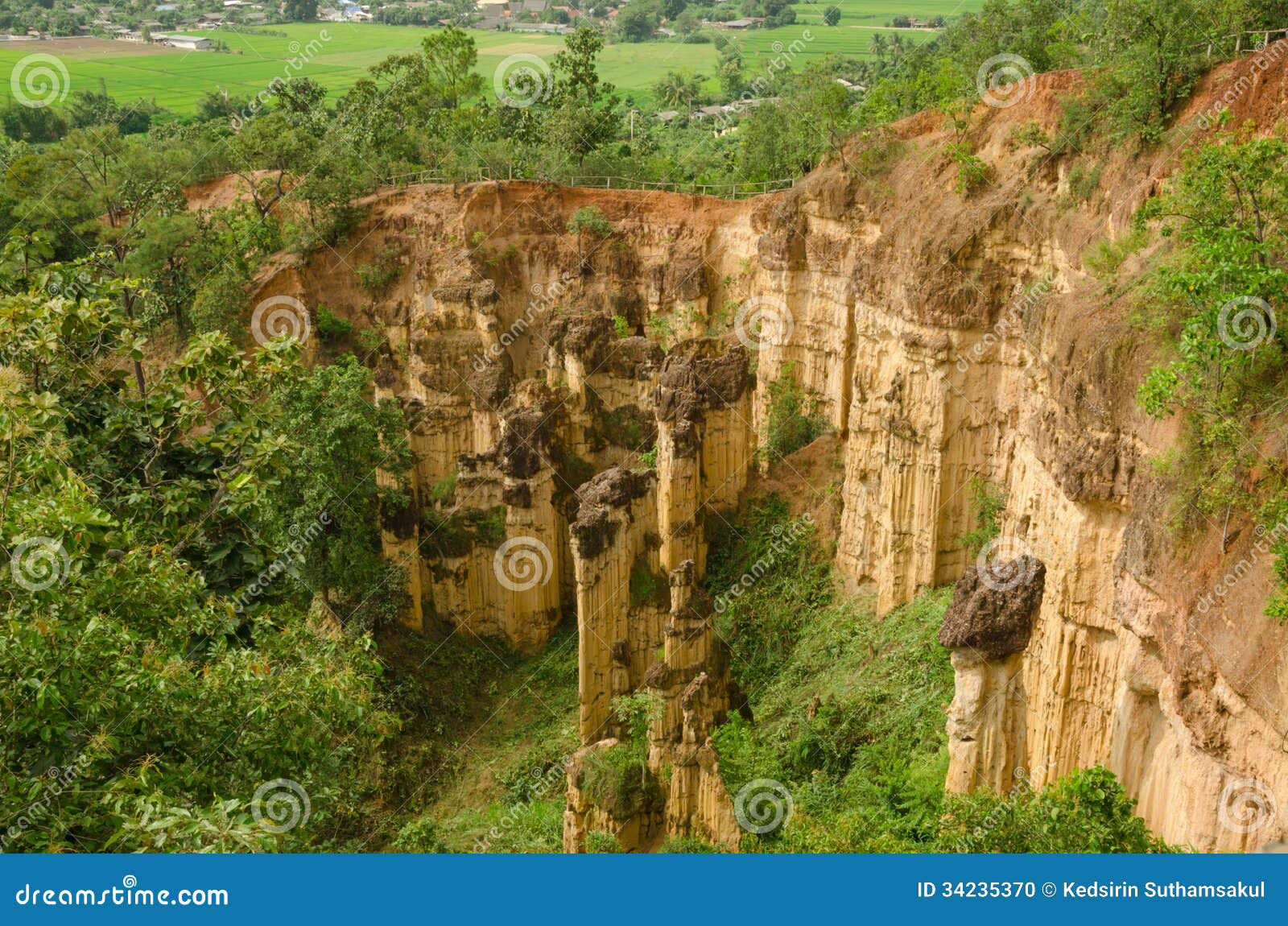 View of Sandstone Cliffs Mountain,Thailand Stock Photo - Image of break ...