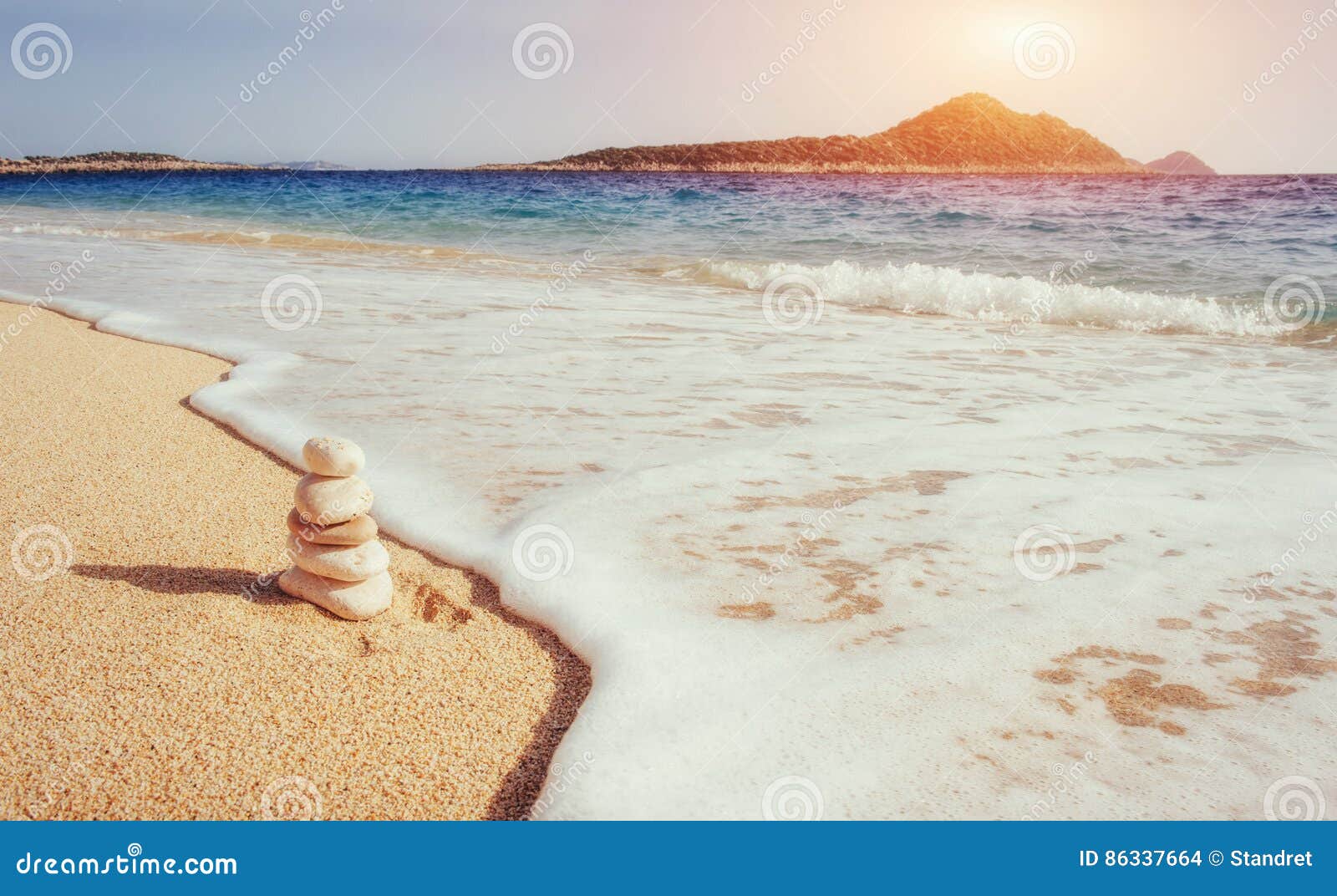 View of Sandy Beach and Surf Waves on the Shore. Stock Photo - Image of ...