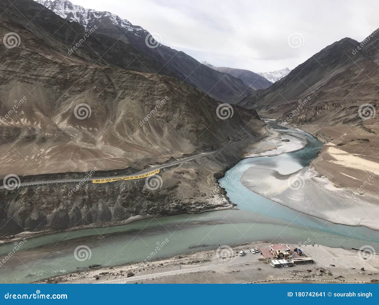 View of Sangam Valley from the Road Above in Ladakh India Stock Image ... View of Sangam Valley from the Road Above in Ladakh India Stock Image ...