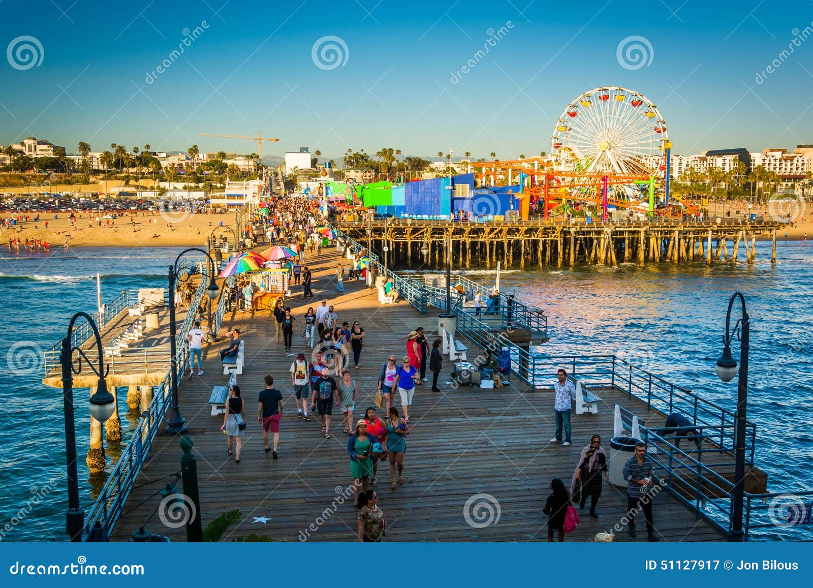 View of the Santa Monica Pier, Editorial Photography - Image of city ...