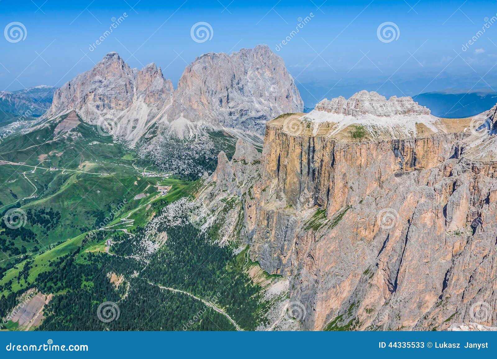 View from Sass Pordoi Peak in Dolomiti Stock Image - Image of hiking ...