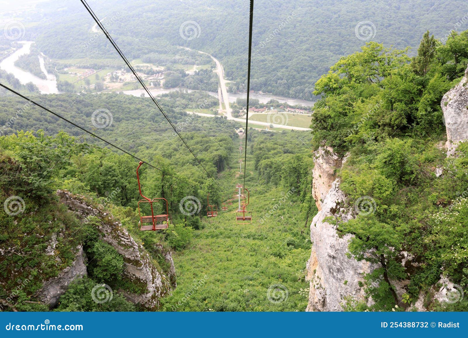 View of Savran Cable Car in Summer Stock Photo - Image of hill, ropeway ...
