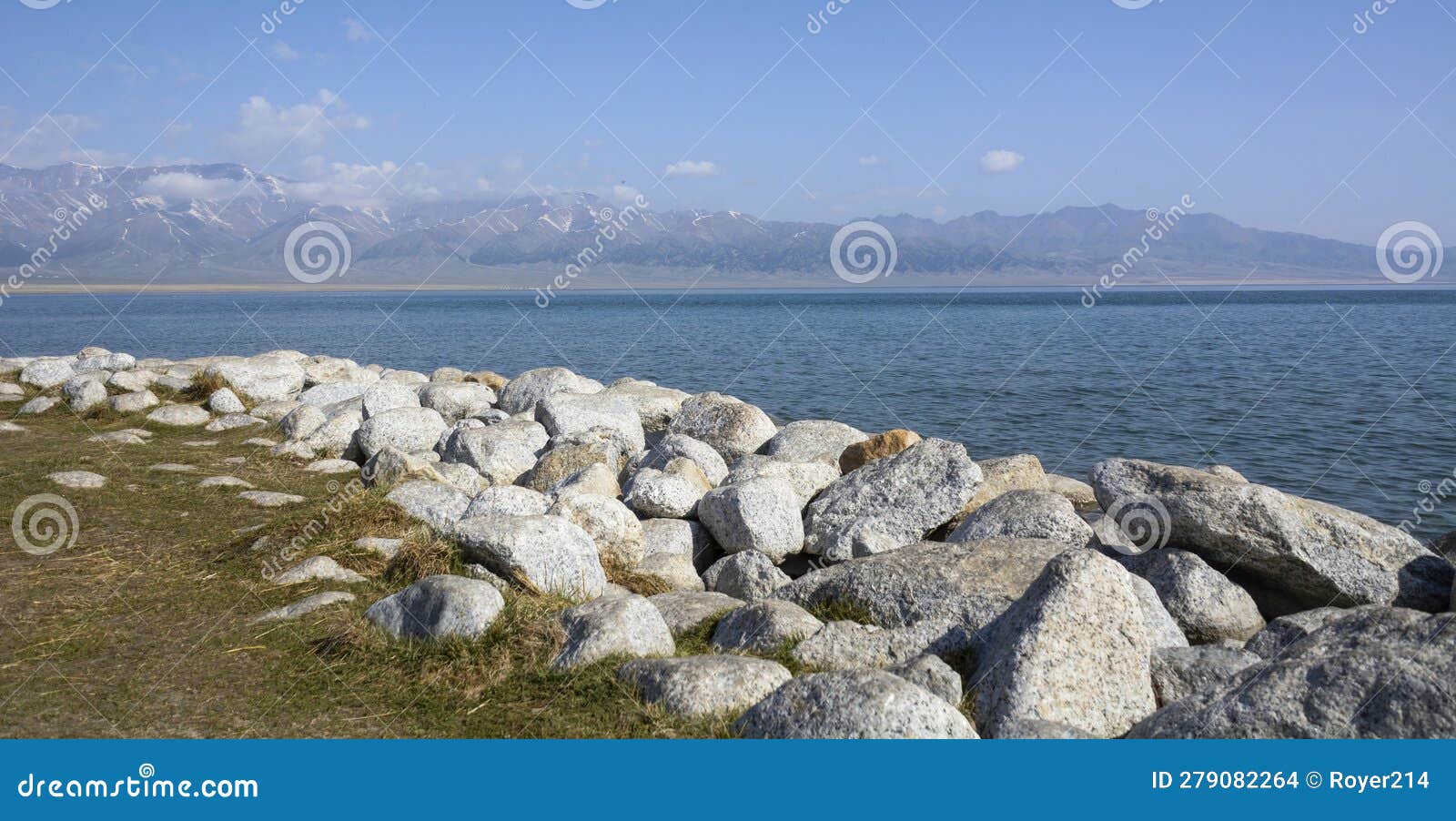 View of Sayram Lake stock photo. Image of lake, beautiful - 279082264