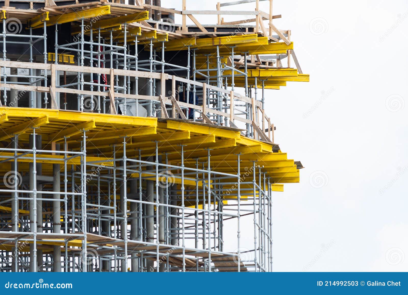 View of Scaffolding and Structural Reinforcement during the ...