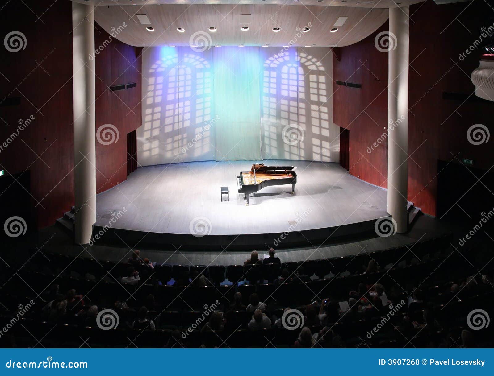 View of Scene in Concert Hall Stock Photo - Image of number, column ...