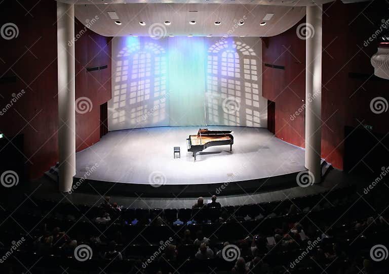View of Scene in Concert Hall Stock Photo - Image of number, column ...