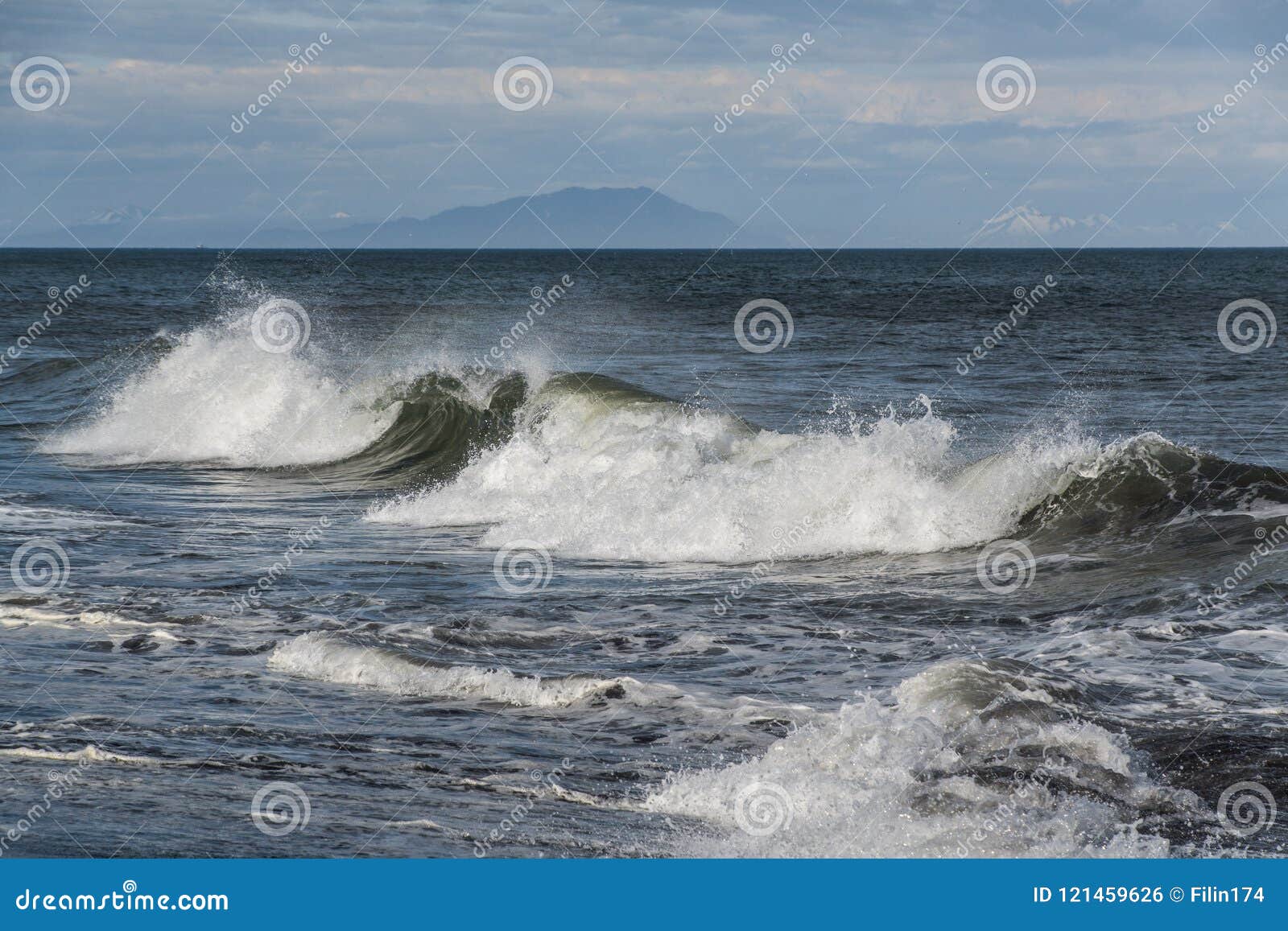 A View of a Scenic Blue Ocean Wave Stock Photo - Image of action ...