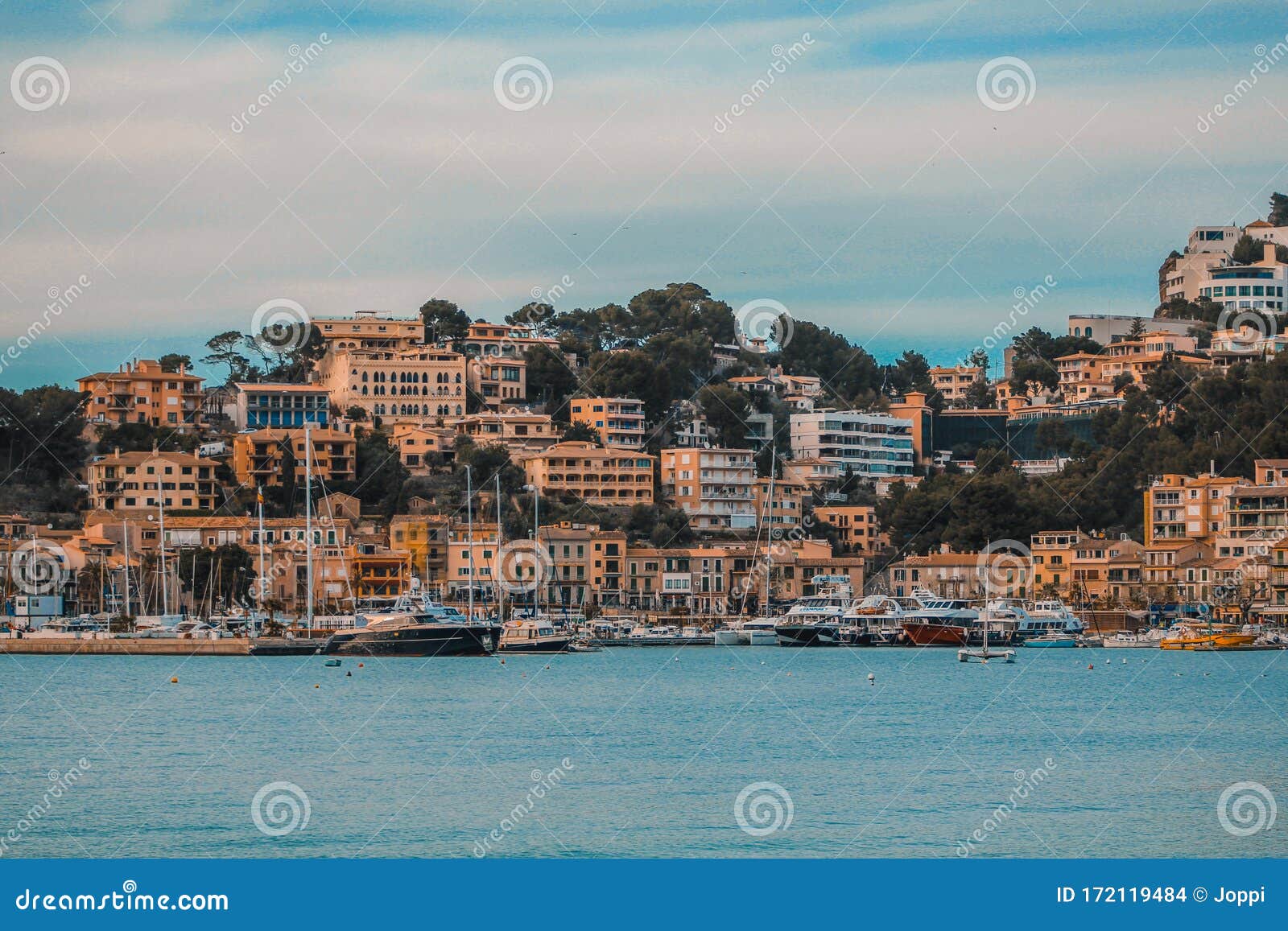 View of Scenic Port De Soller in Mallorca, Spain Stock Photo - Image of ...