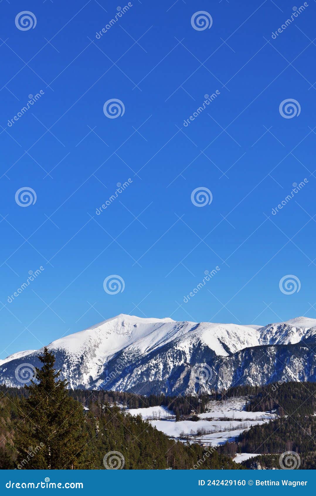 View of Schneeberg from Semmering, Austria on a Sunny Winter Day Stock ...