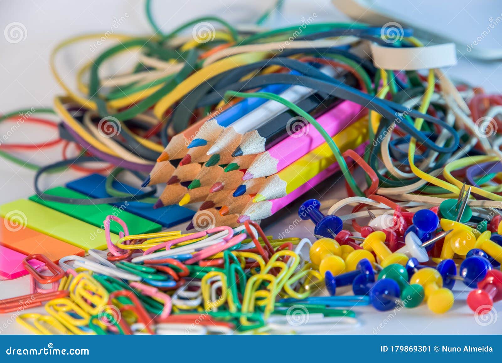 View of a School Objects, Colored and Thematic Tools Stock Image ...