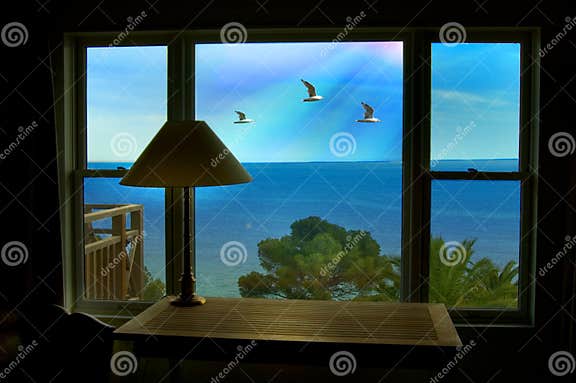 View of sea stock photo. Image of table, calm, flying, peace - 734568