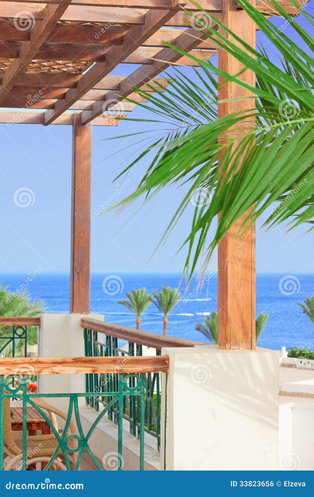 View on sea from balcony stock photo. Image of beach - 33823656