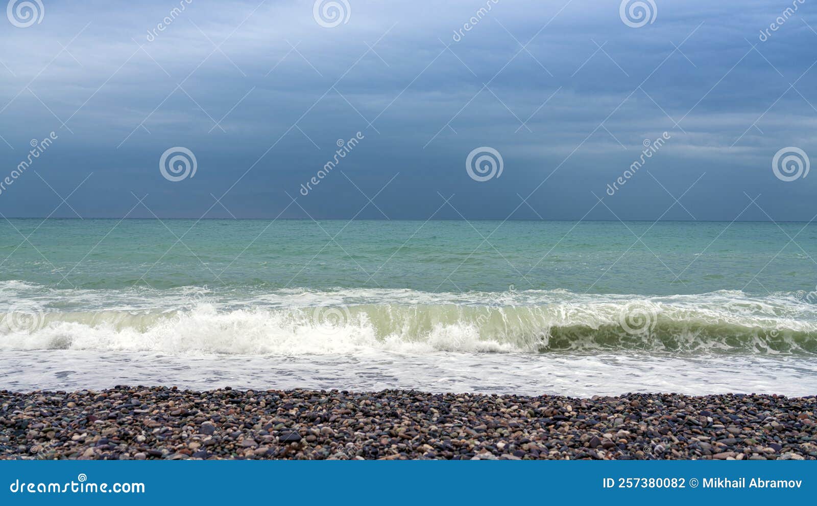 View of the Sea on a Cloudy Day. Stock Photo - Image of horizon ...