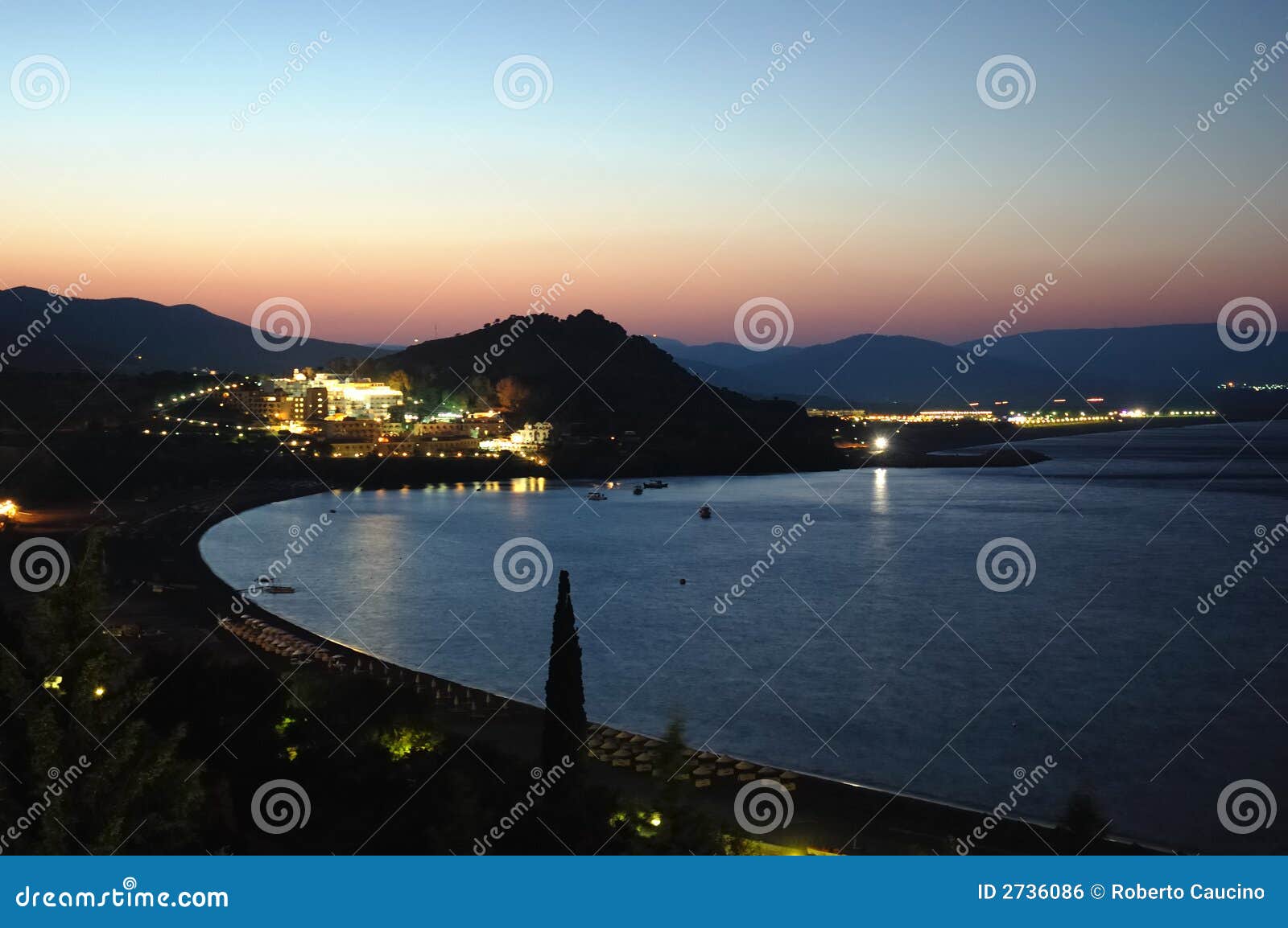 View sea dusk stock photo. Image of night, scenics, rodes - 2736086