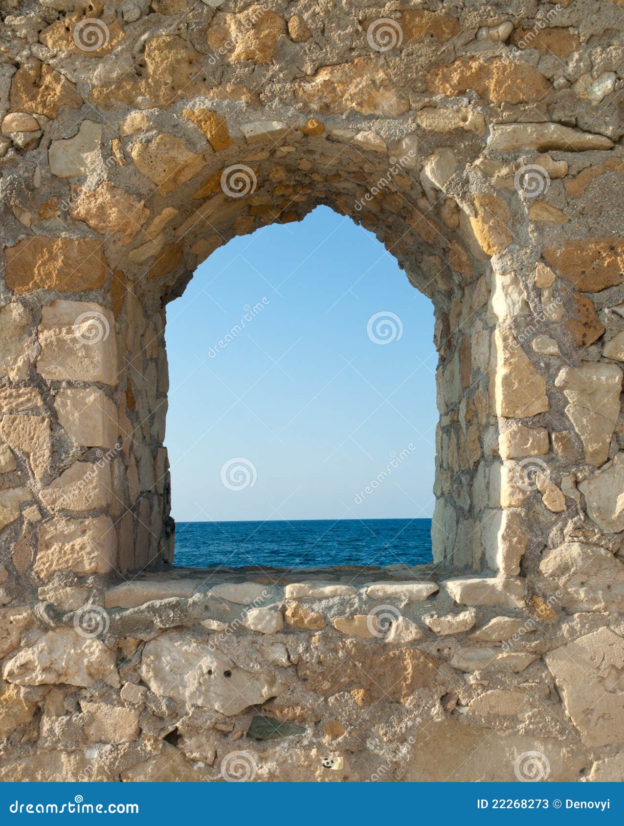 View on the Sea from Fortress Window Stock Image - Image of century ...