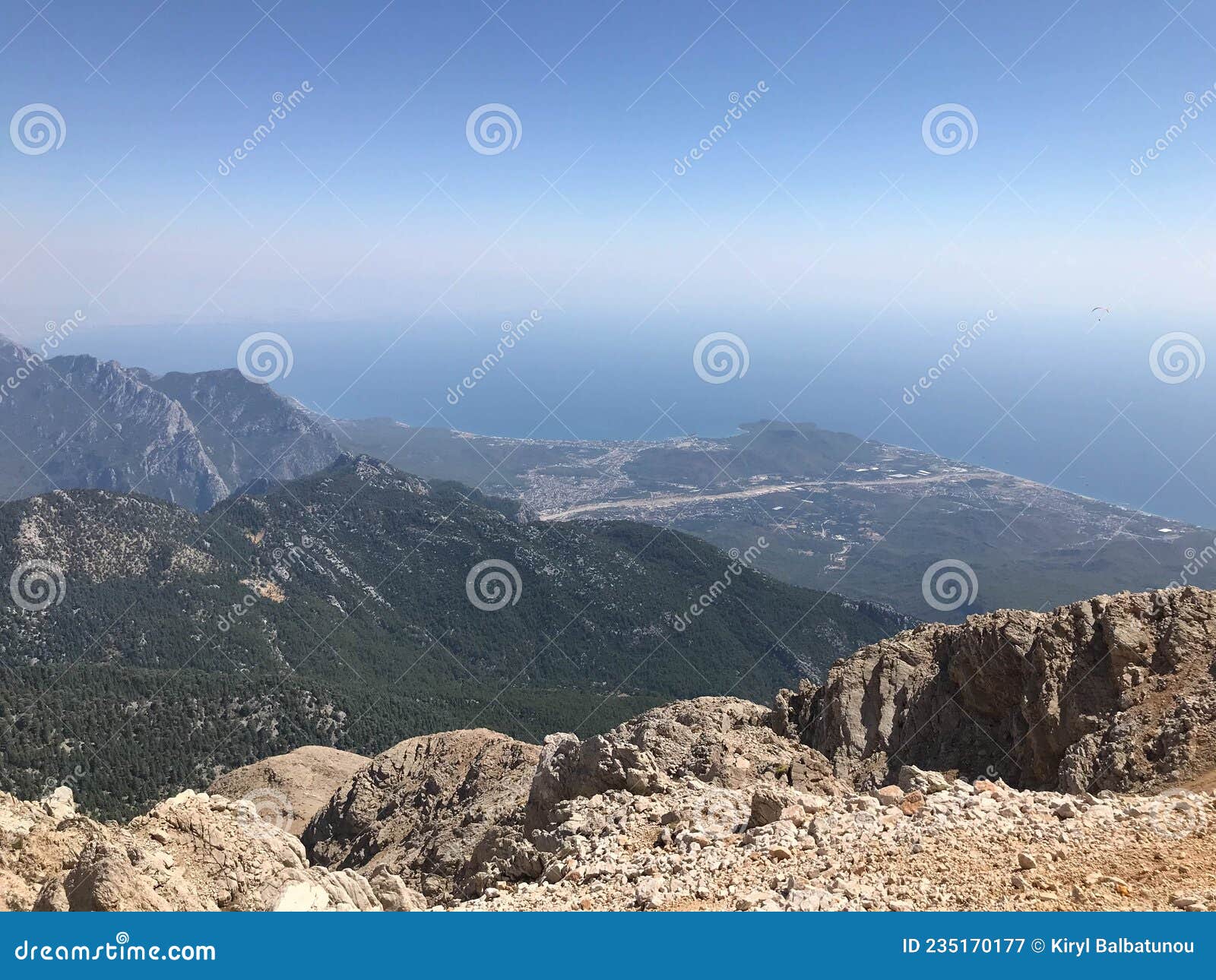 View of the Sea from a Height Stock Image - Image of holding, high ...