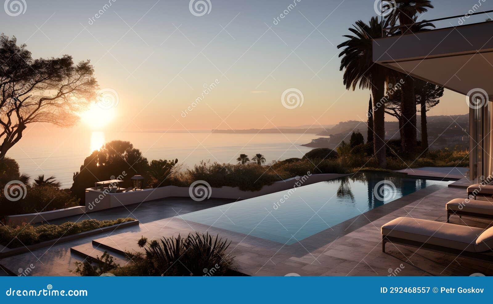 View of the Sea through the Infinity Pool Stock Image - Image of ocean ...