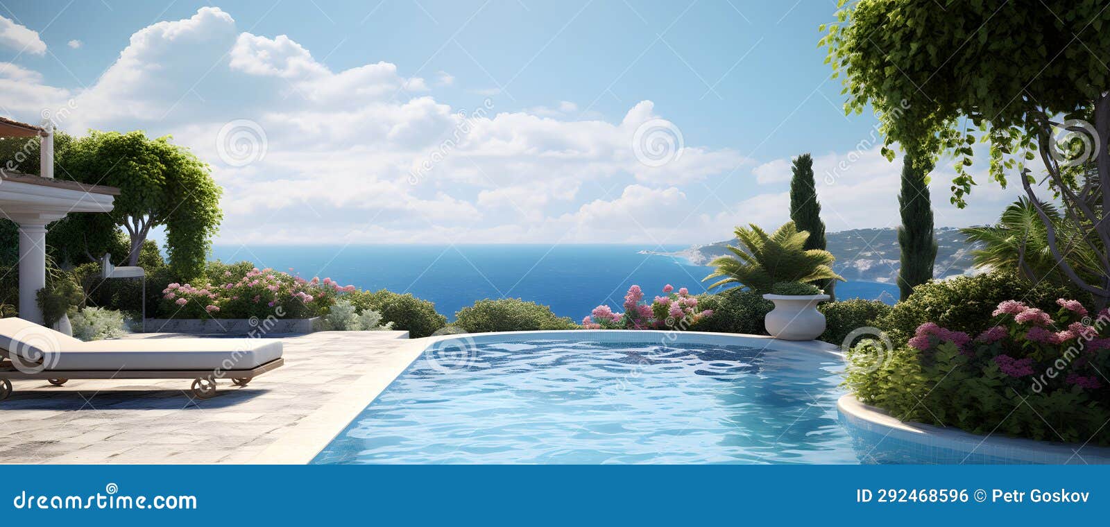 View of the Sea through the Infinity Pool Stock Photo - Image of resort ...