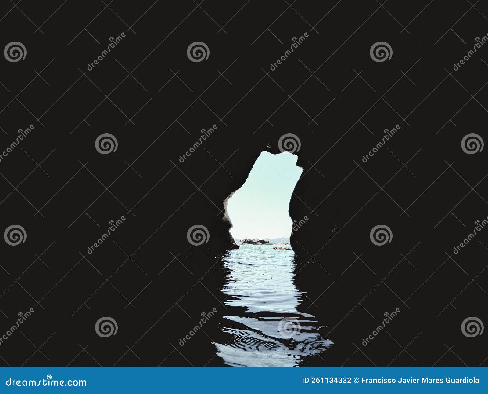 View of the Sea from Inside a Cave Stock Photo - Image of rock, stone ...
