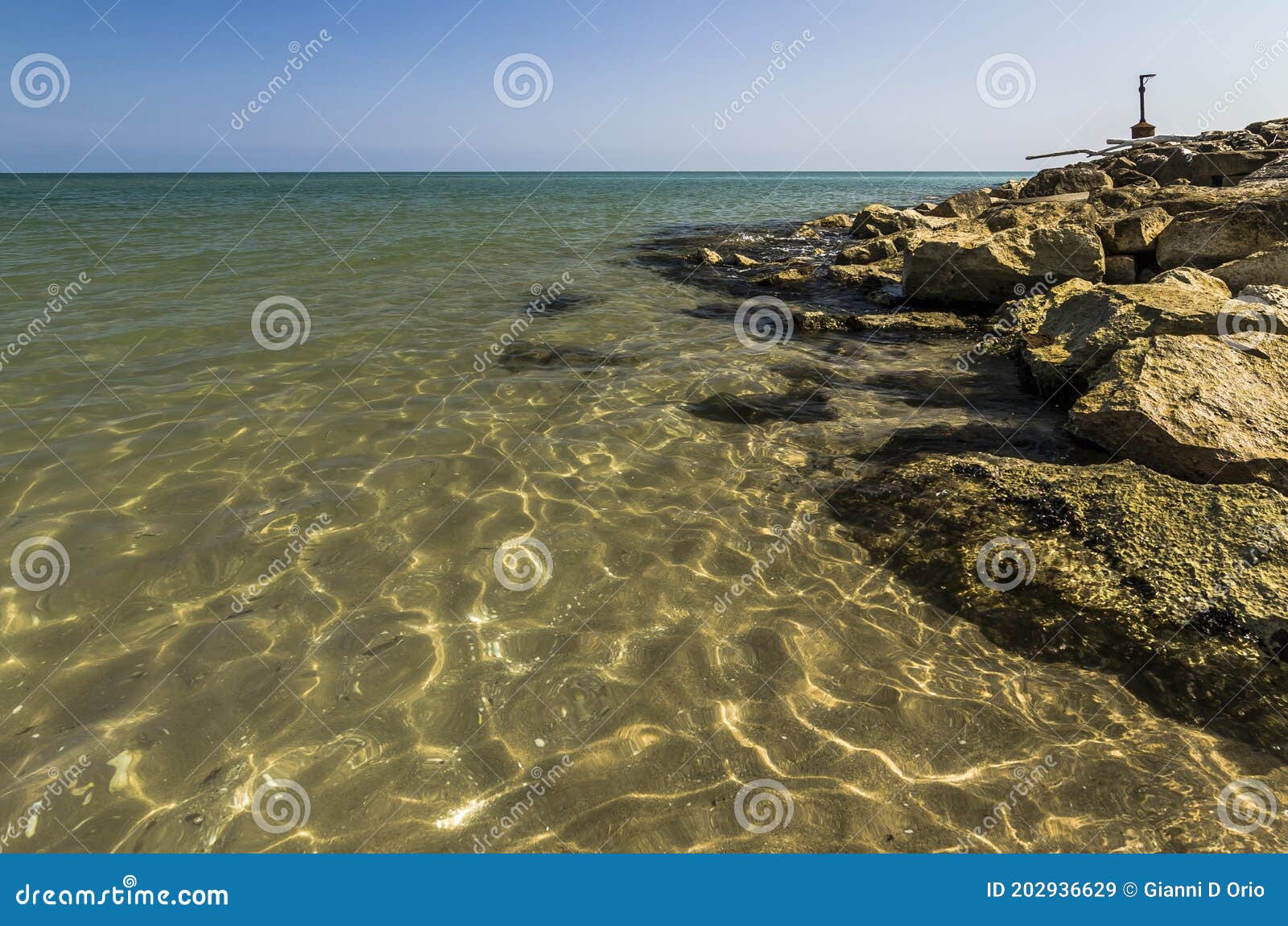 View of the Sea Inside the Water in the Middle of the Rocks Stock Image ...