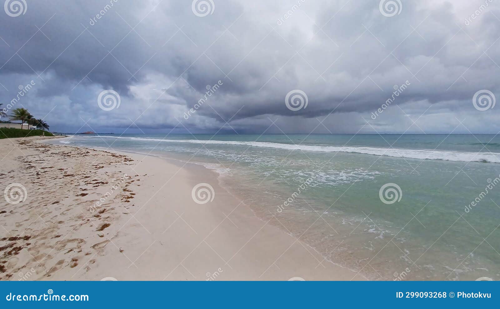 View at sea on a rainy day stock photo. Image of water - 299093268