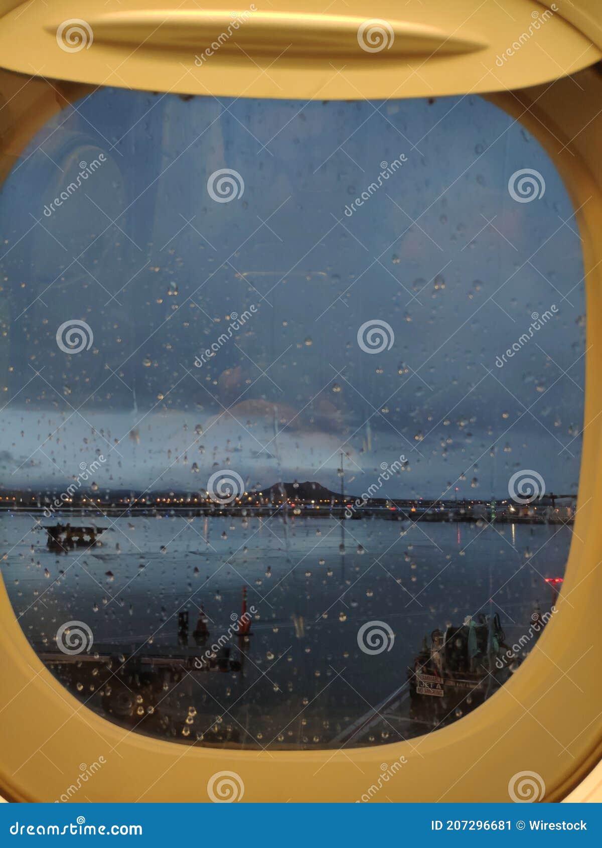 View of the Sea from a Ship Window on a Rainy Eveni Stock Image - Image ...