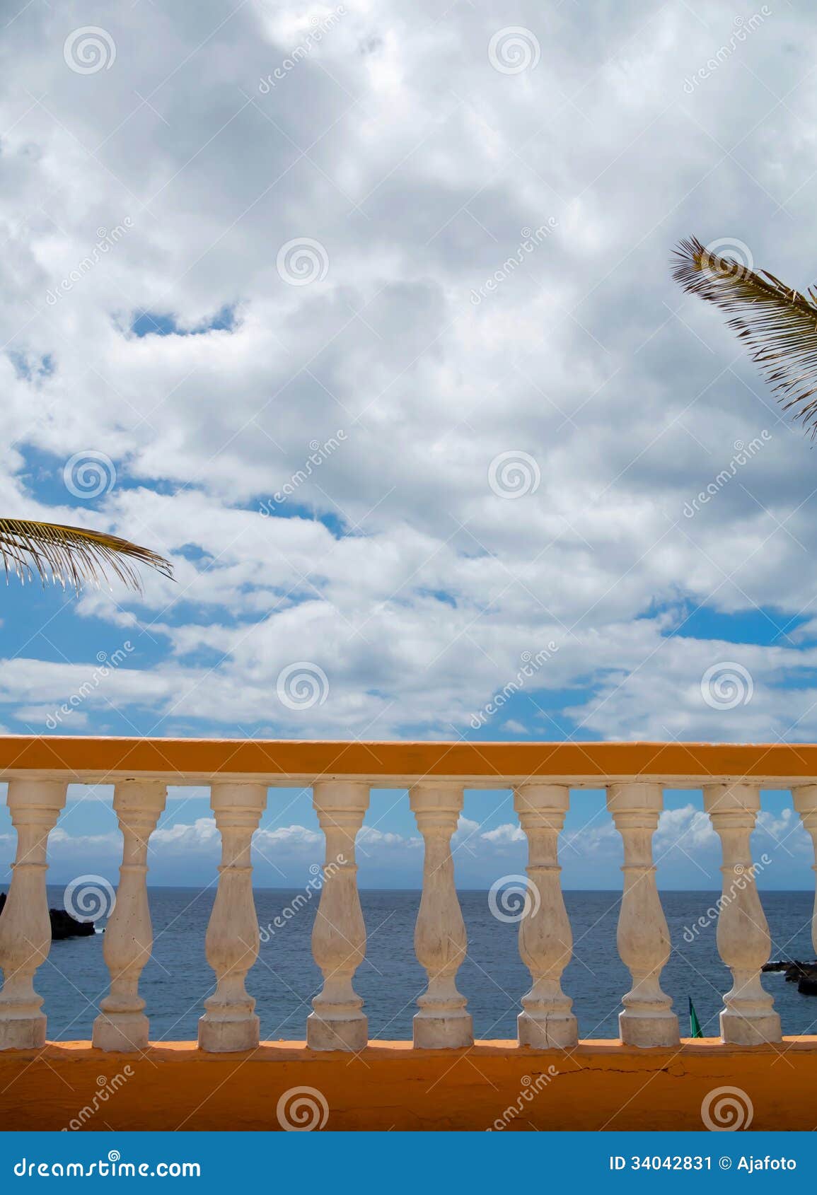 View of the Sea from Terrace Stock Image - Image of promenade ...