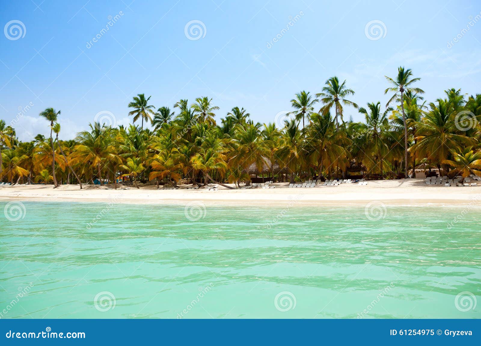 View from the Sea on a Tropical Beach and the Island Stock Image ...