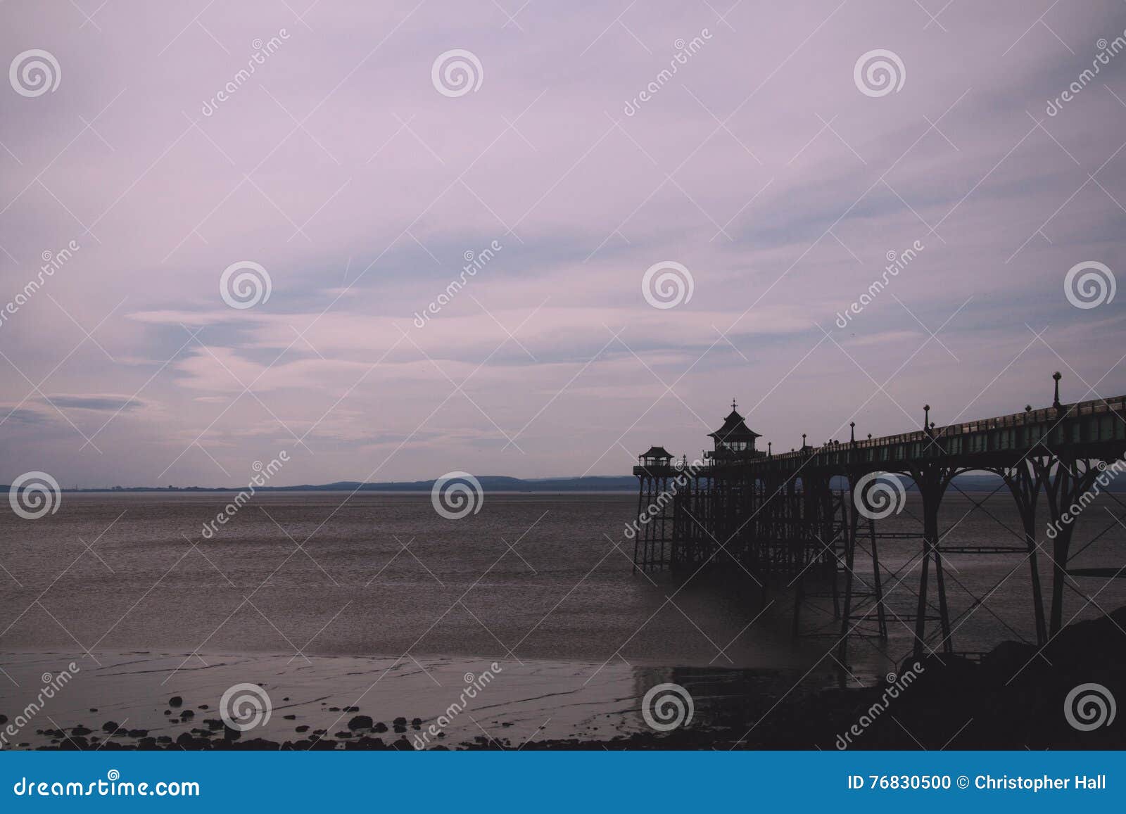 View of the Seafront at Clevedon, England. Including the Pier Stock ...
