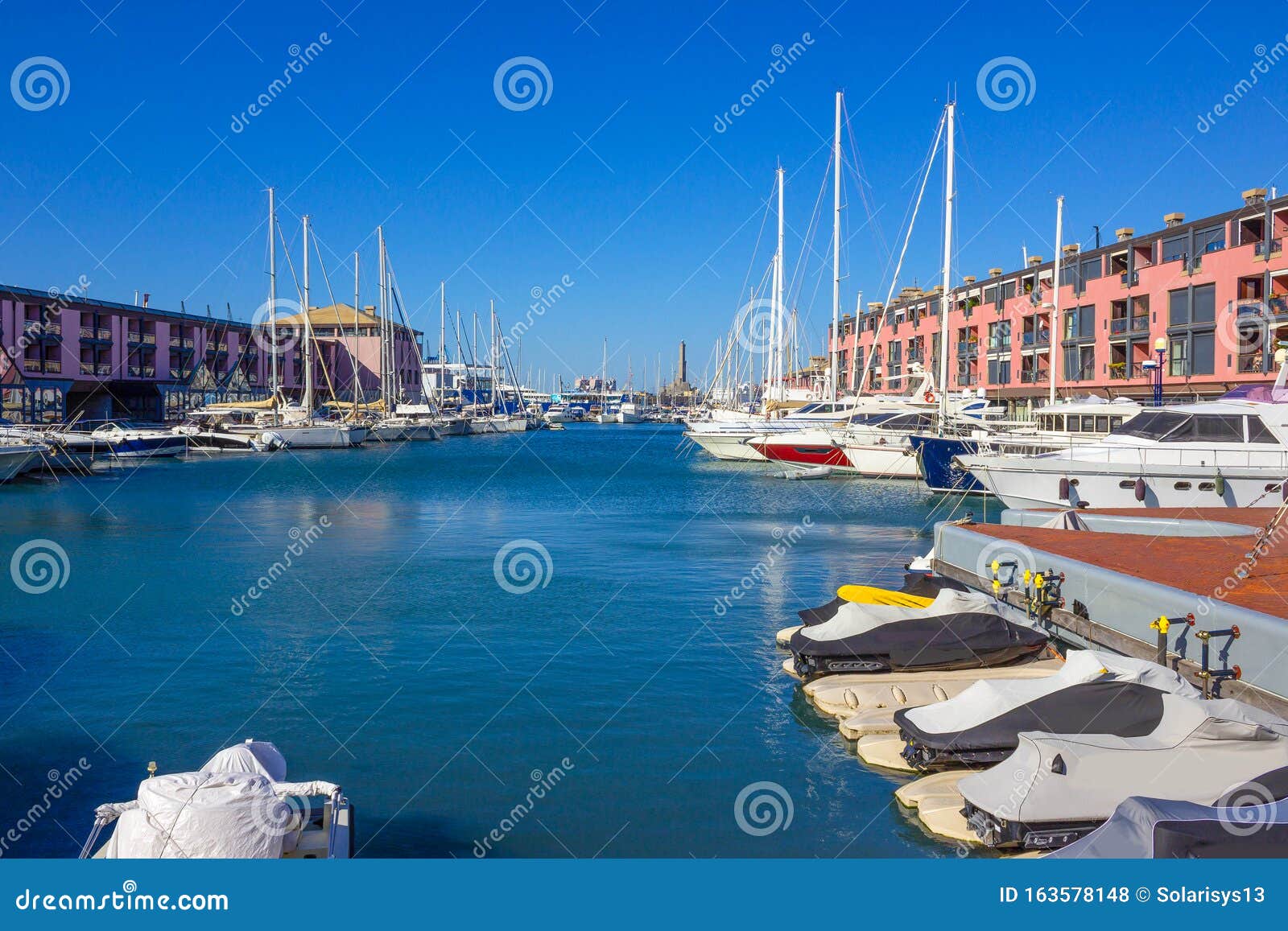 View of the Seaport of Genoa - Italy Stock Photo - Image of cloud ...