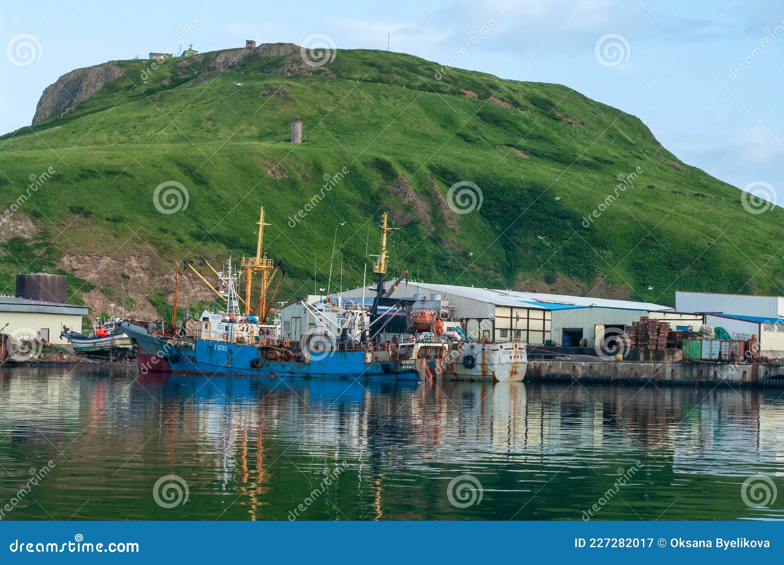 View of Seaport in Severo-Kurilsk, Island Paramushir , Russia Editorial ...