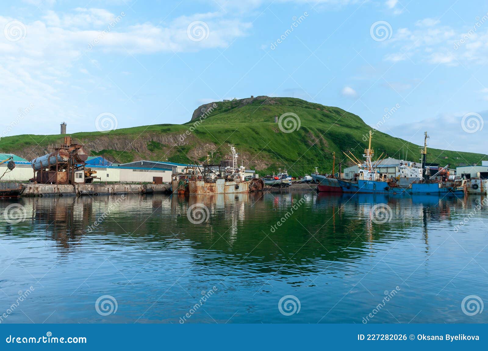 View of Seaport in Severo-Kurilsk, Island Paramushir , Russia Editorial ...