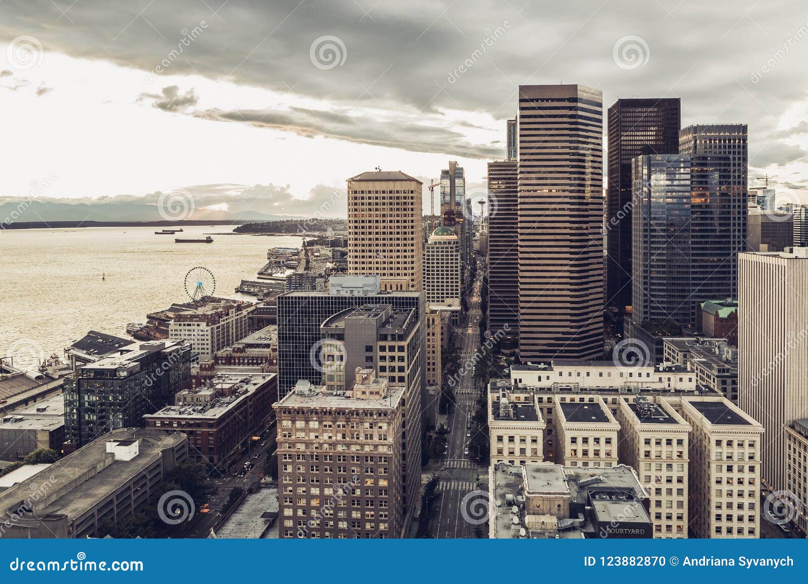 View on Seattle Downtown from the Smith Tower Editorial Image - Image ...