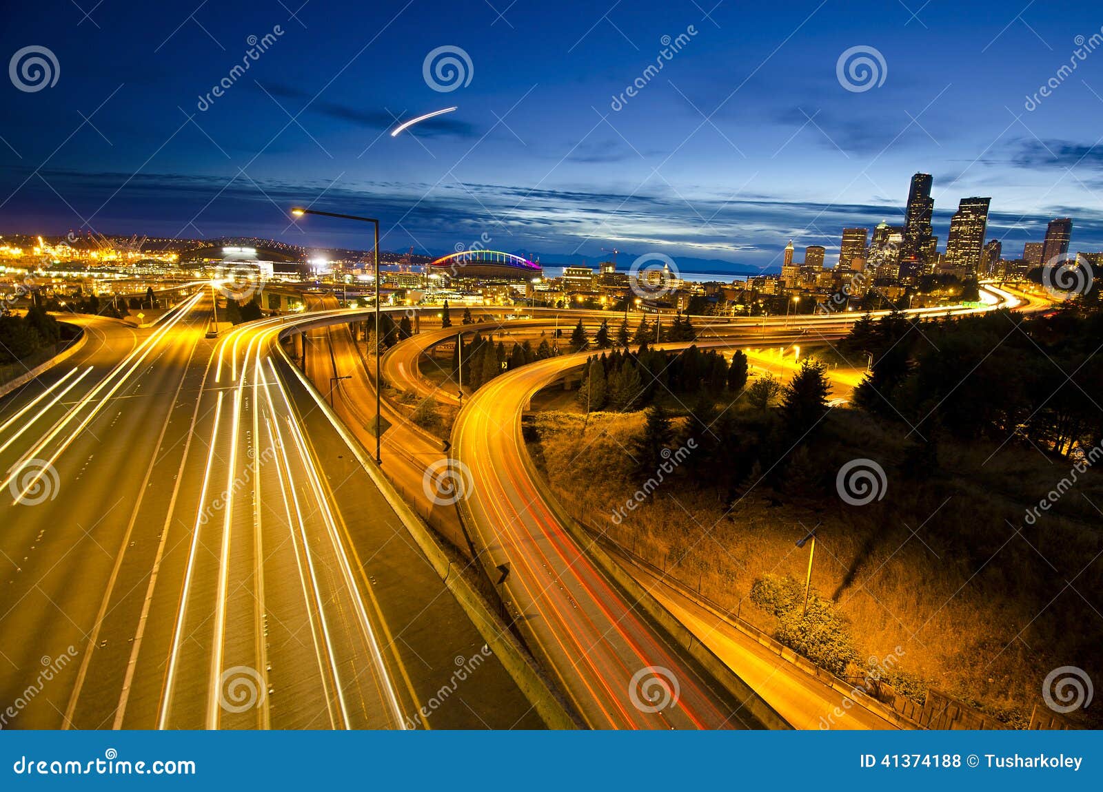 The View of Seattle from Dr Jose Rizal Bridge Stock Photo - Image of ...