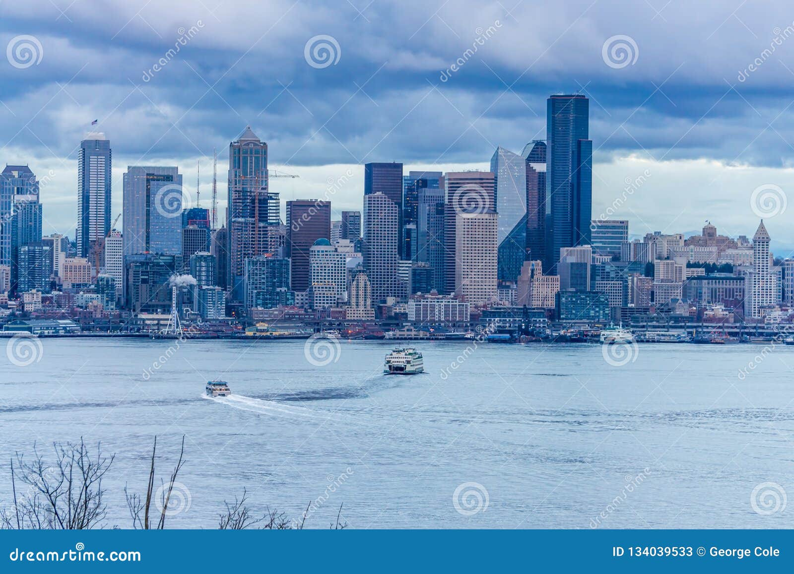 Dark Clouds Over Seattle 10 Stock Image - Image of destinations ...