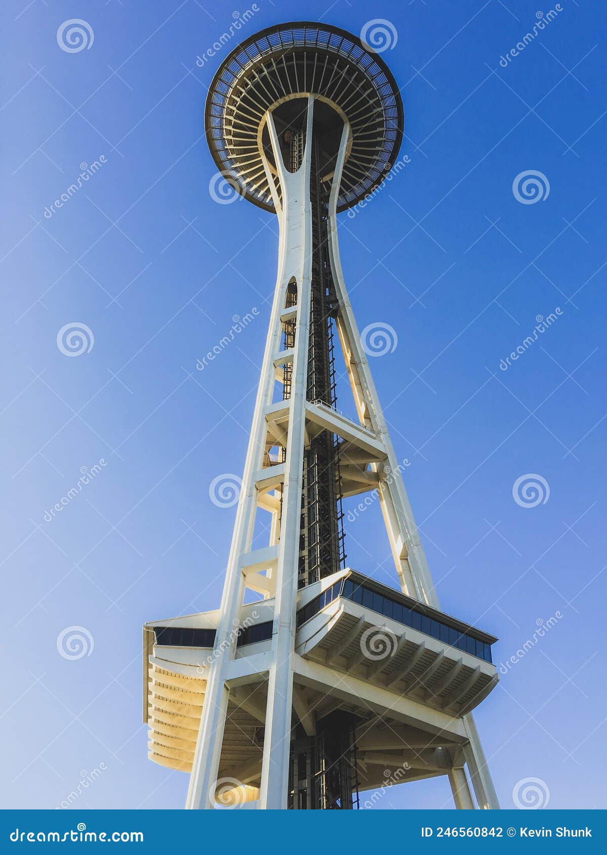 View of the Seattle Space Needle Against a Blue Sky Editorial ...