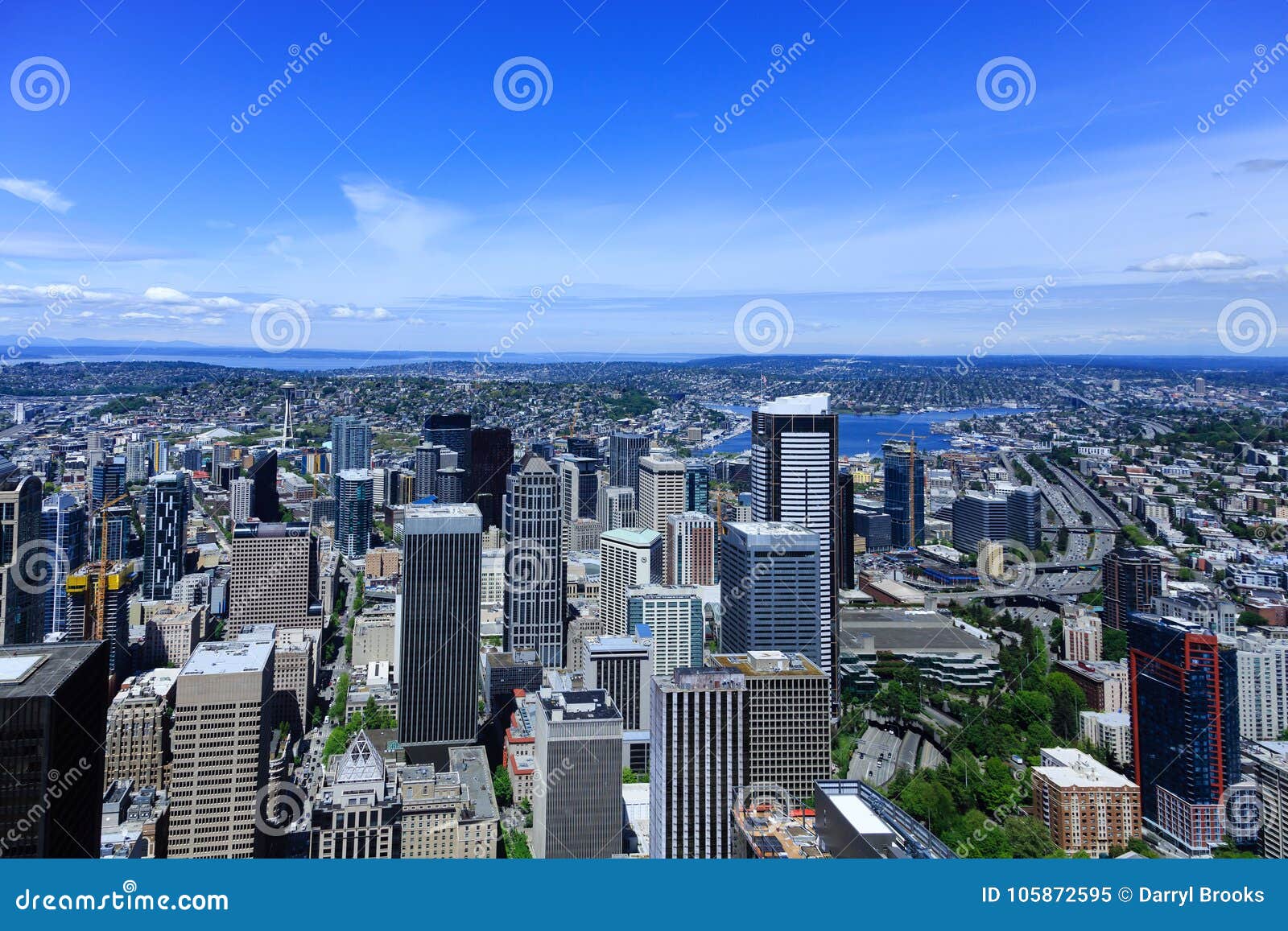 Downtown and North Seattle stock image. Image of city - 105872595