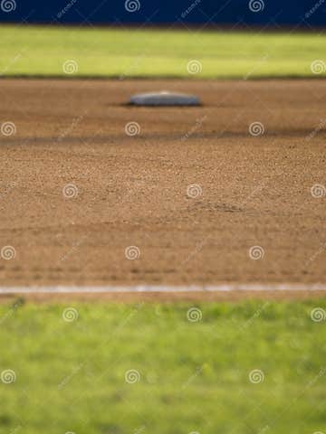 View of the Second Base of a Baseball Field Stock Image - Image of game ...