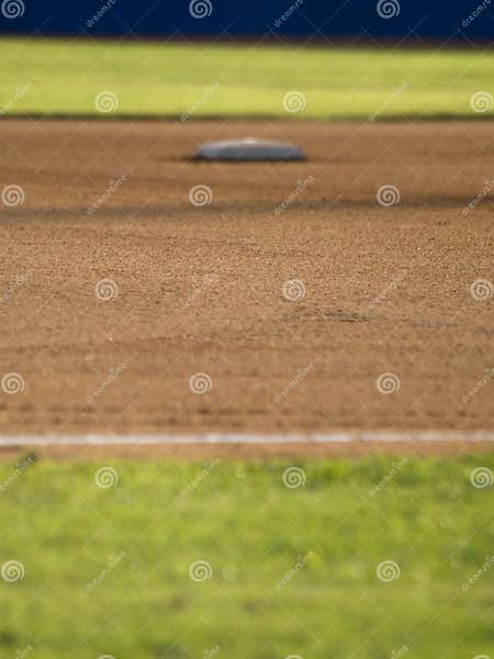 View of the Second Base of a Baseball Field Stock Image - Image of game ...