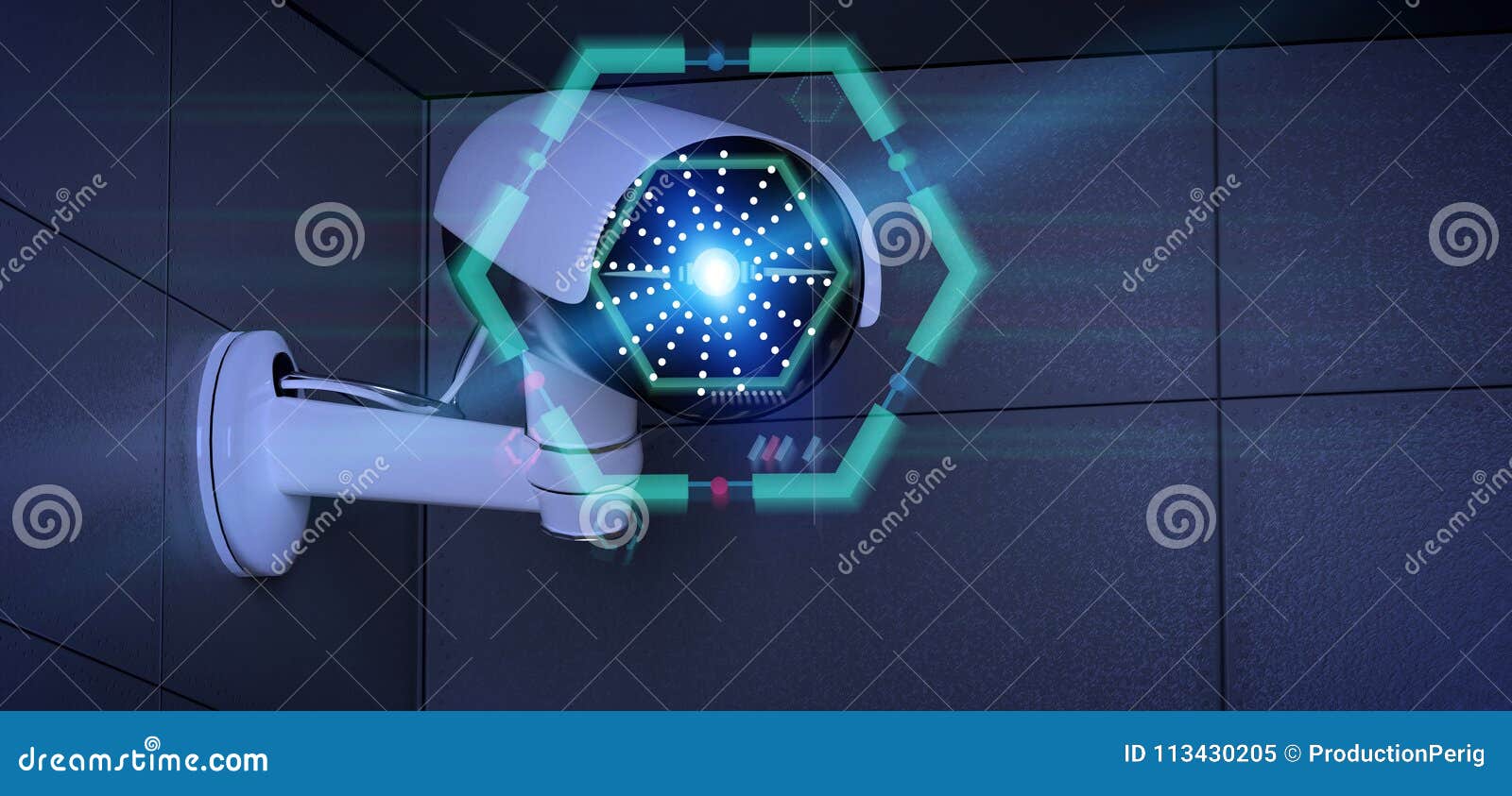 Security Camera Targeting a Detected Intrusion - 3d Renderinga Stock ...