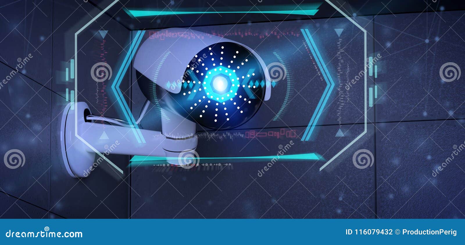 Security Camera Targeting a Detected Intrusion - 3d Renderinga Stock ...