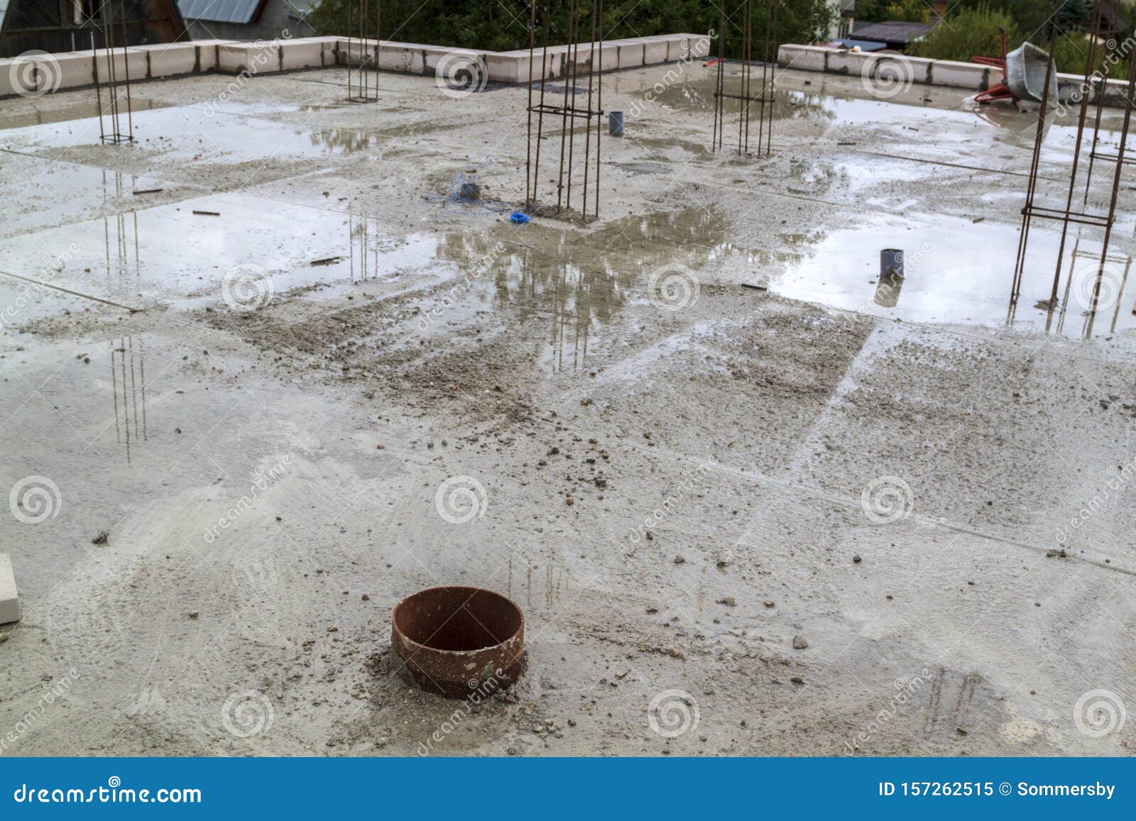 View of the Seized Concrete Base Slab between Floors. Constructi Stock ...