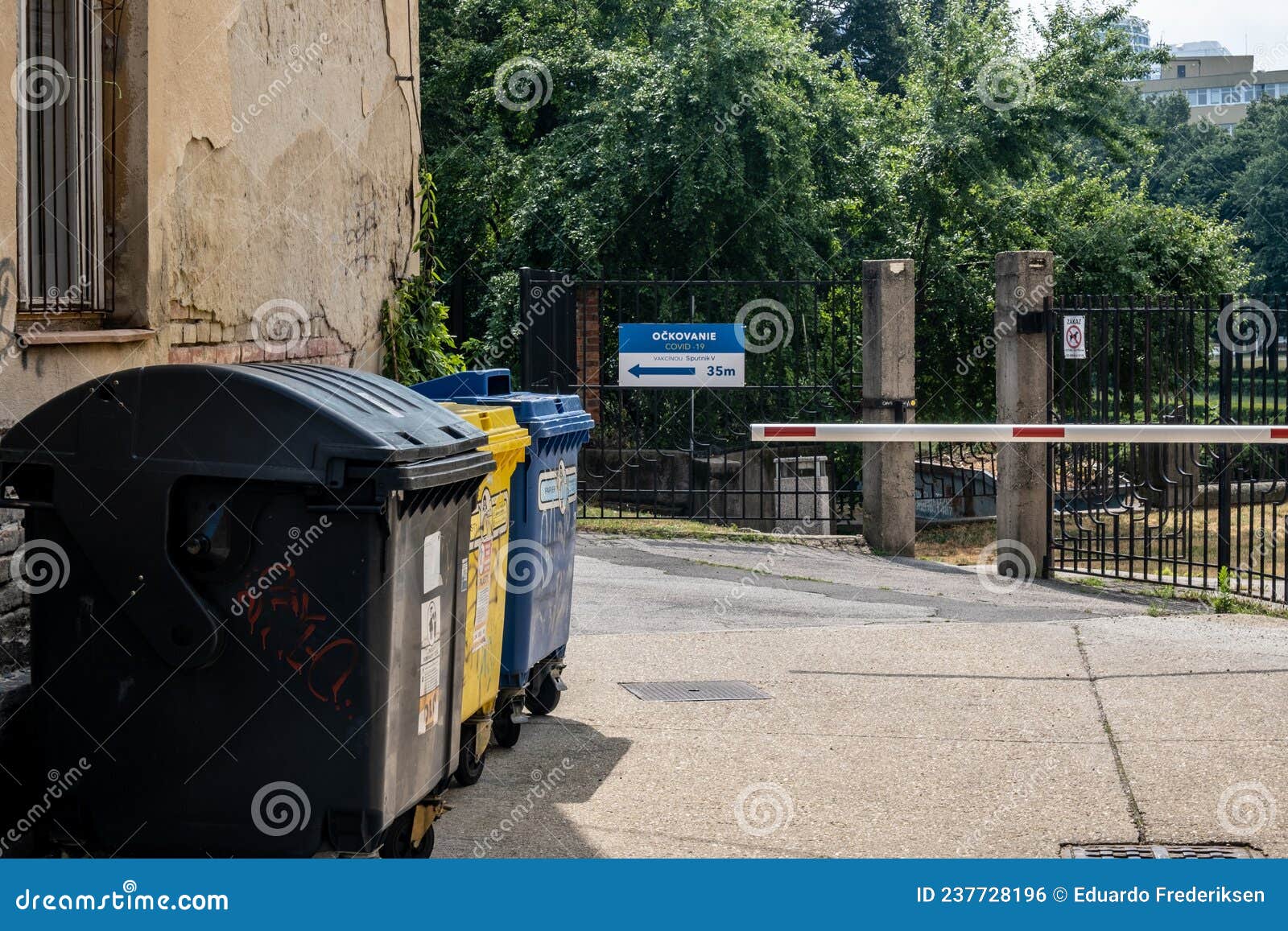 View of Selective Garbage Bins in Front of Park in Bratislava Editorial ...