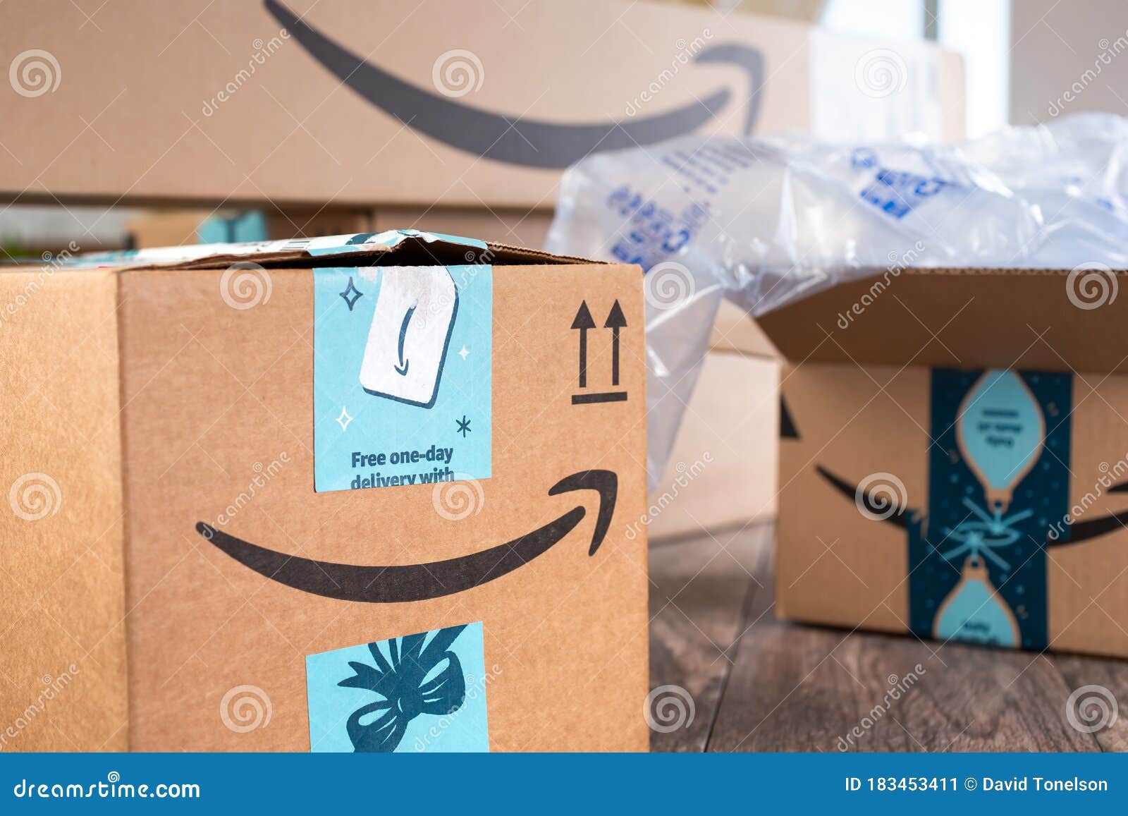Amazon boxes editorial photo. Image of mail, order, center - 183453411