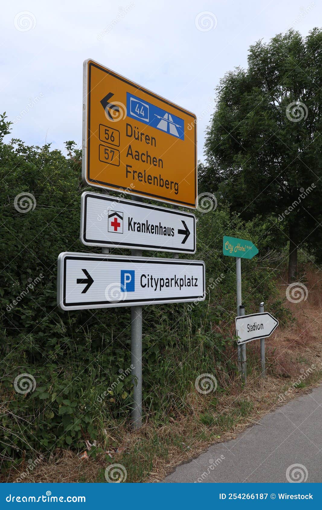 View of Several Directional Traffic Signs on a Street Stock Image ...