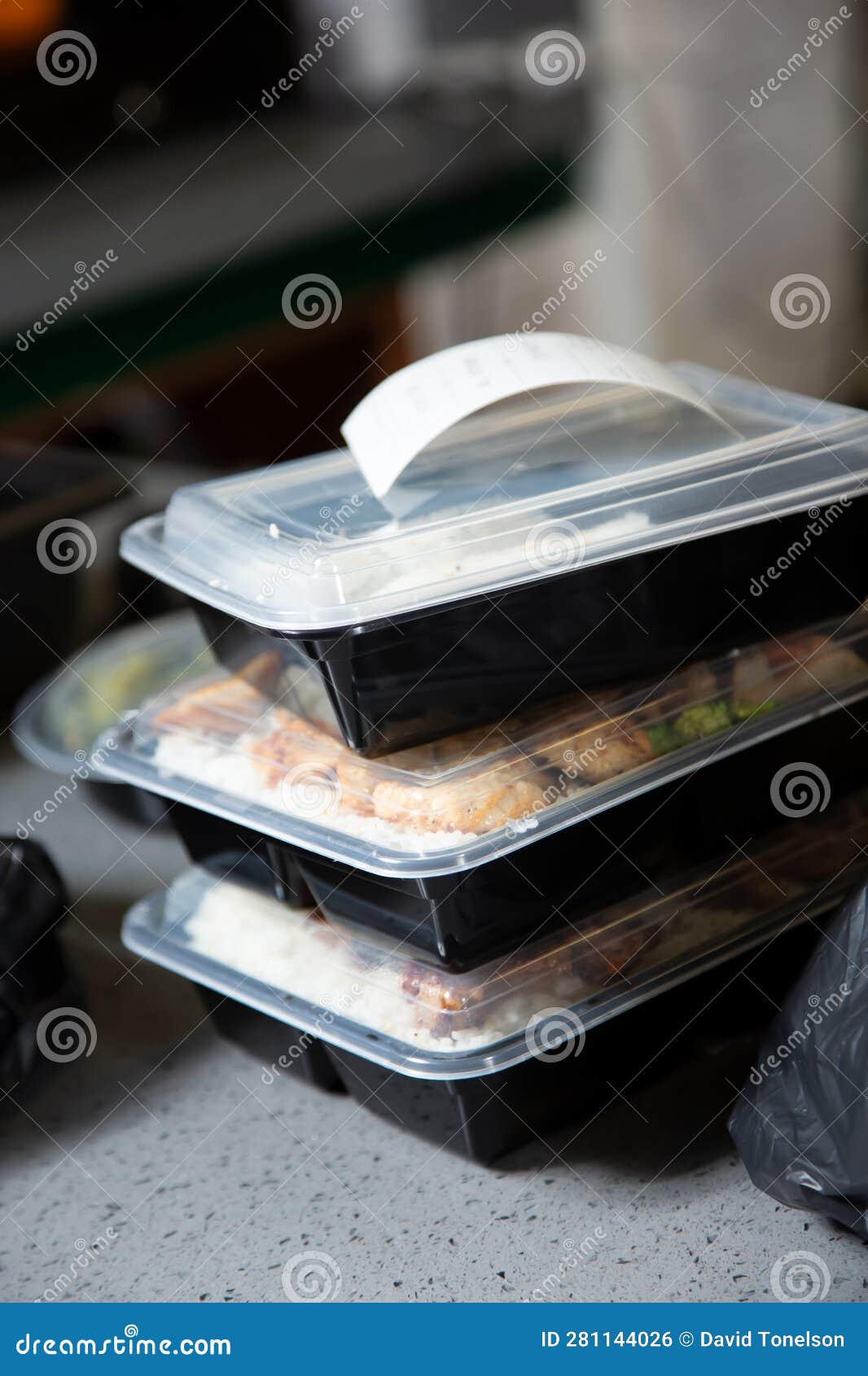 Stack of Food Plastic Containers Stock Photo - Image of industry ...