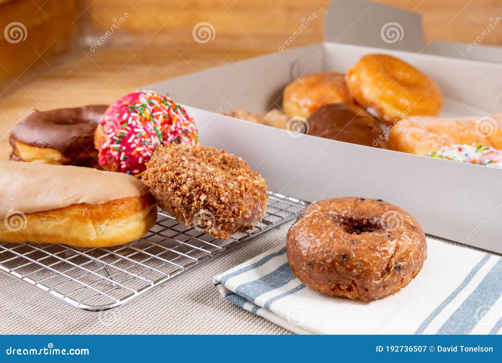 Variety of popular donuts stock image. Image of cafe - 192736507