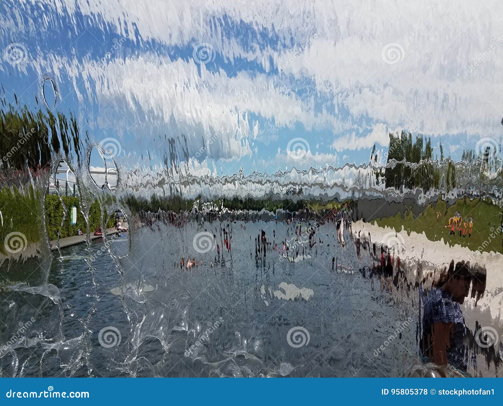 View of Shallow Pool from Behind Waterfall Stock Photo - Image of ...