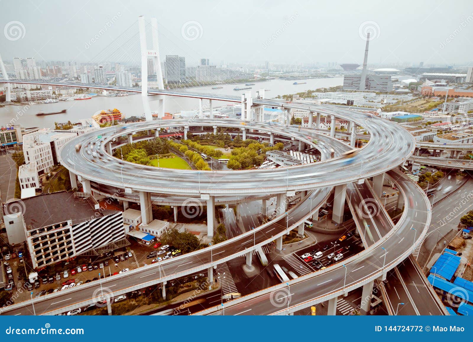 View of Shanghai Nanpu Bridge,Shanghai,China.view of Shanghai Nanpu ...